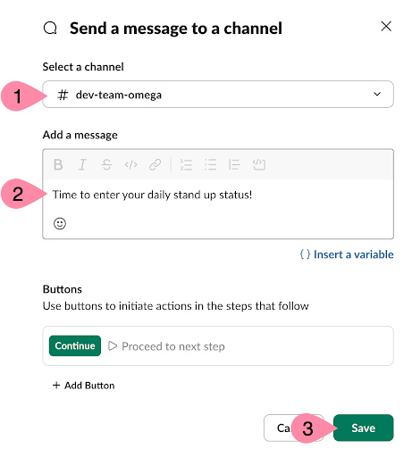 Automate a team standup spreadsheet with Workflow Builder - Slack ...